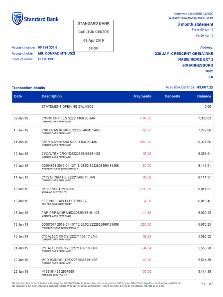 3-Month Statement PDF | PDF | Payments | Banks