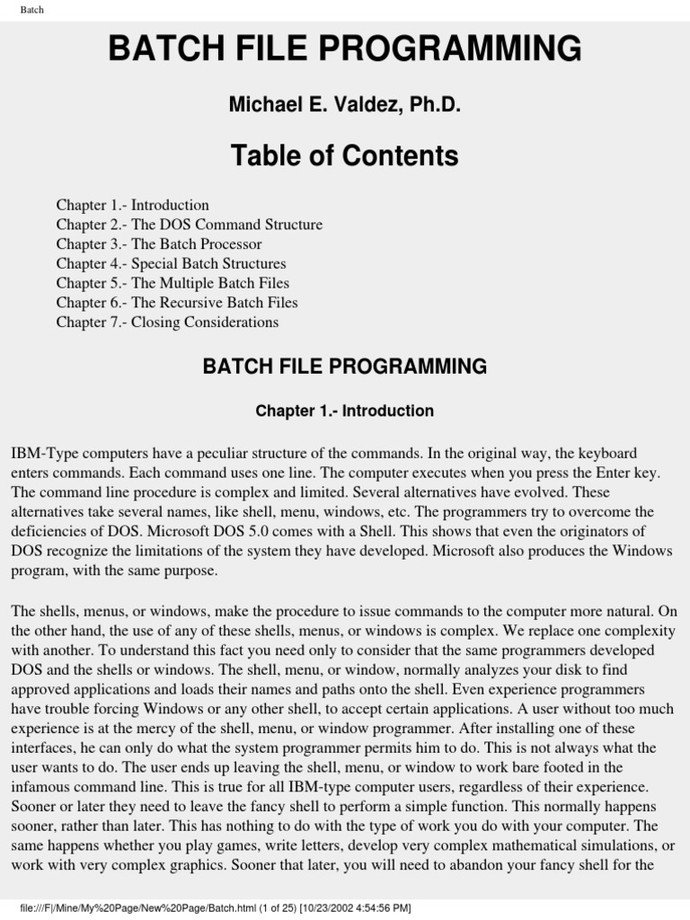 Batch Files PDF | PDF | Business