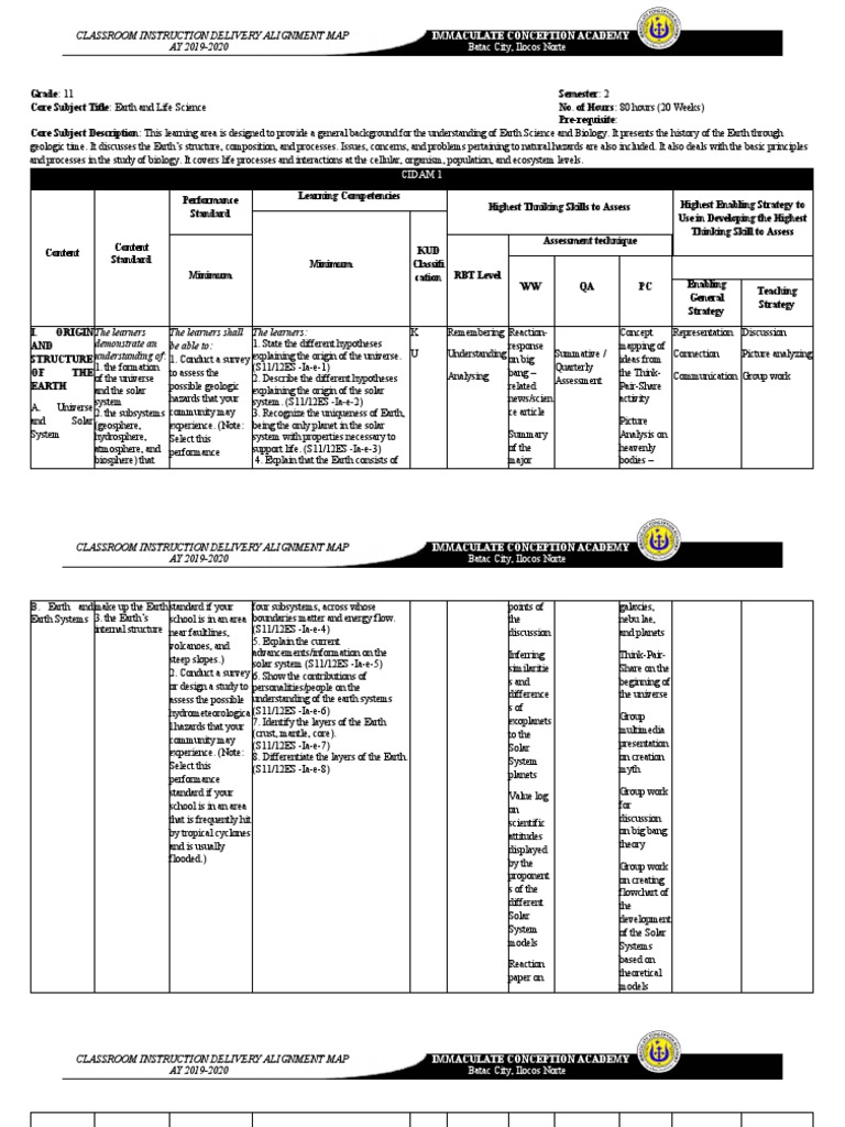 Cidam Earth and Life Science | PDF | Rock (Geology) | Plate Tectonics