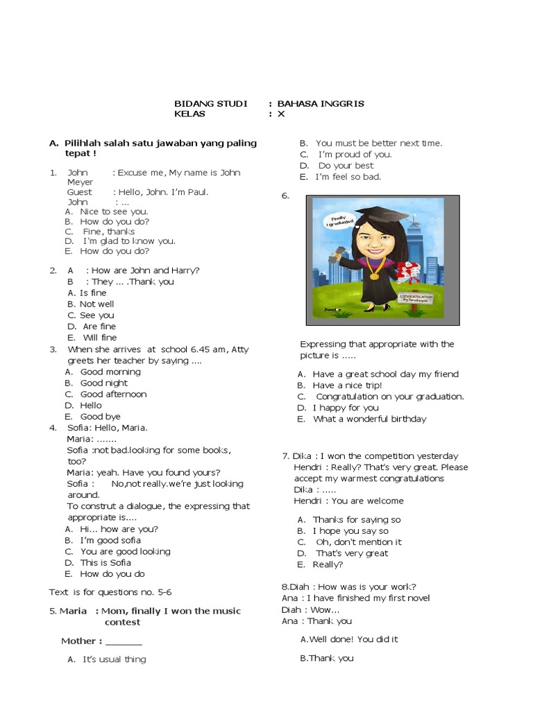 Contoh Format Soal Ujian | PDF | Adjective | Adverb