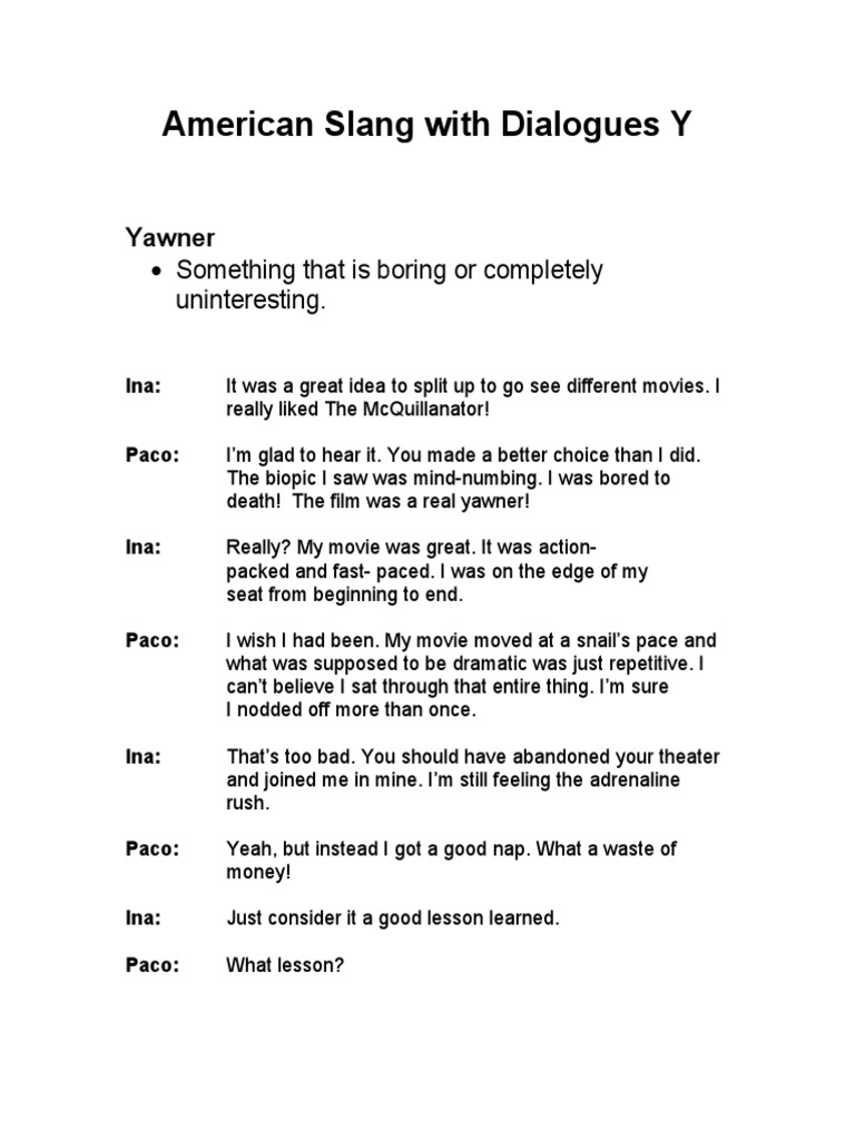 American Slang Dialogues Guide | PDF