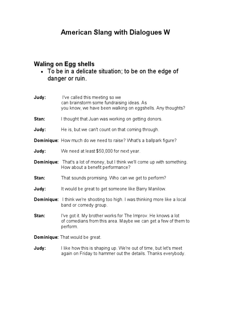 American Slang With Dialogues W | PDF