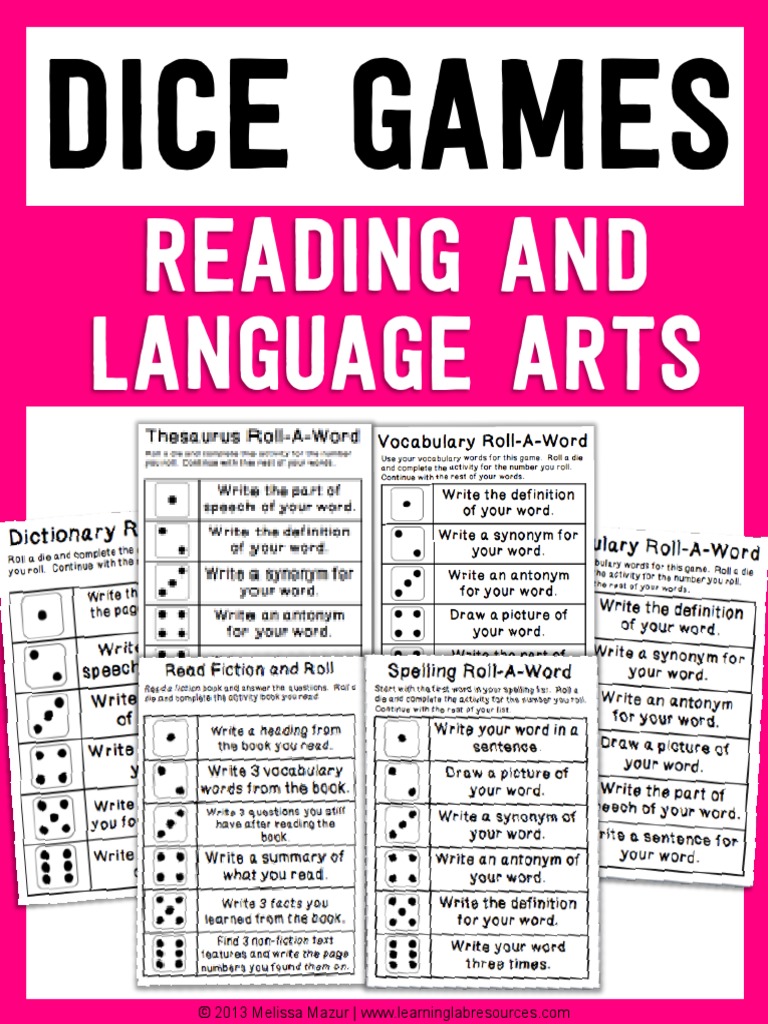 Reading and Language Arts: Dice Games | PDF | Word | Books