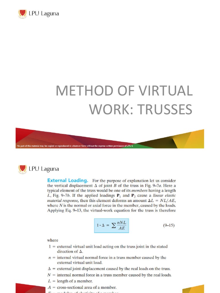 Vitrual Work Method Trusses | PDF