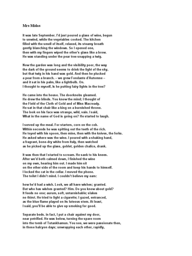 King Midas | PDF | Poetry