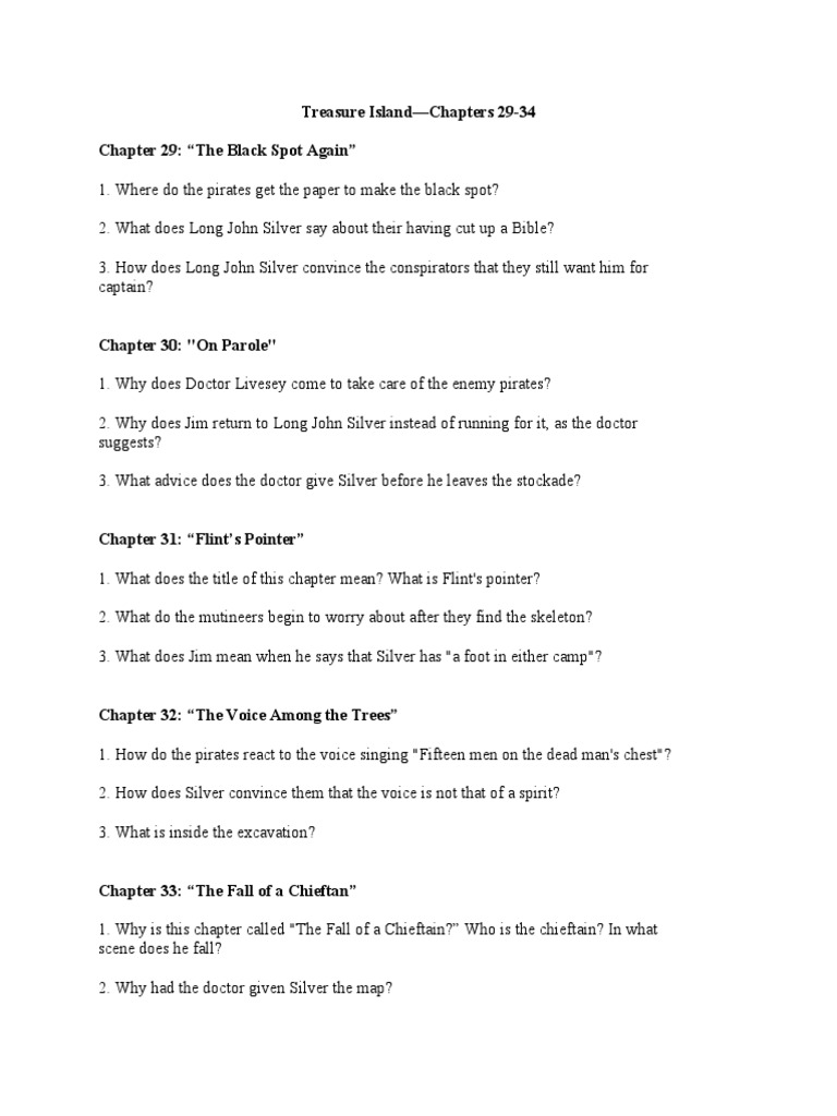 Treasure Island Chapters 29-34 | PDF