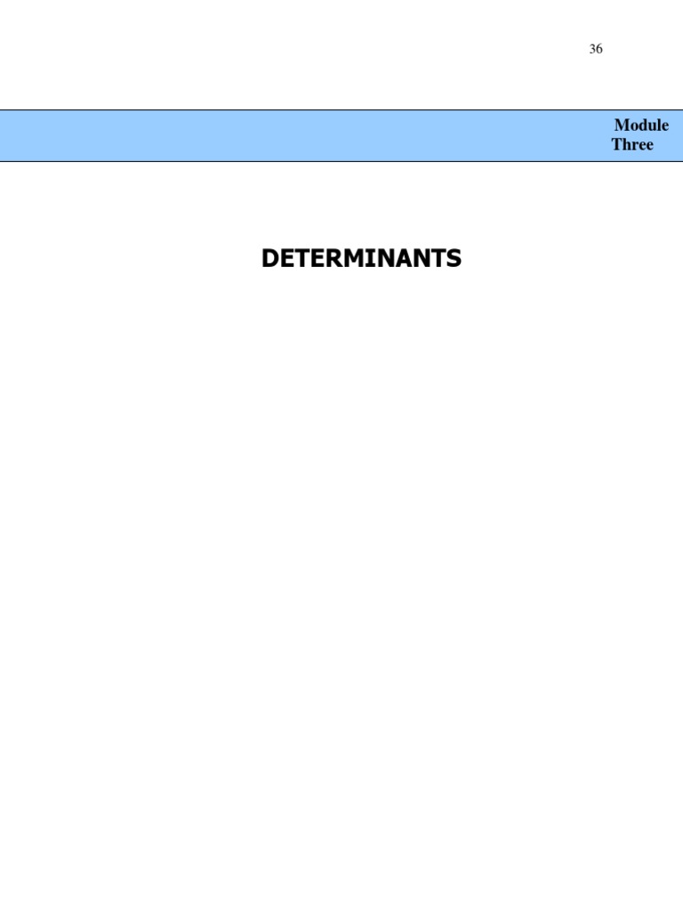Determinants Module Overview | PDF | Determinant | Matrix (Mathematics)