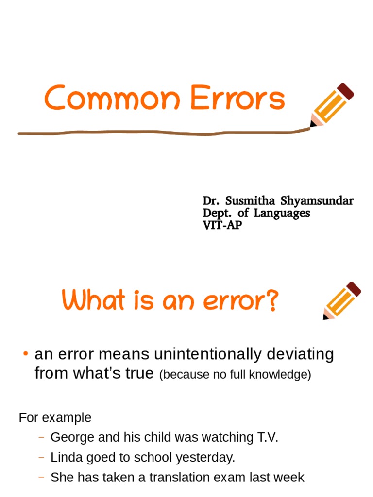Common Errors PDF | PDF | Linguistics | Symbols