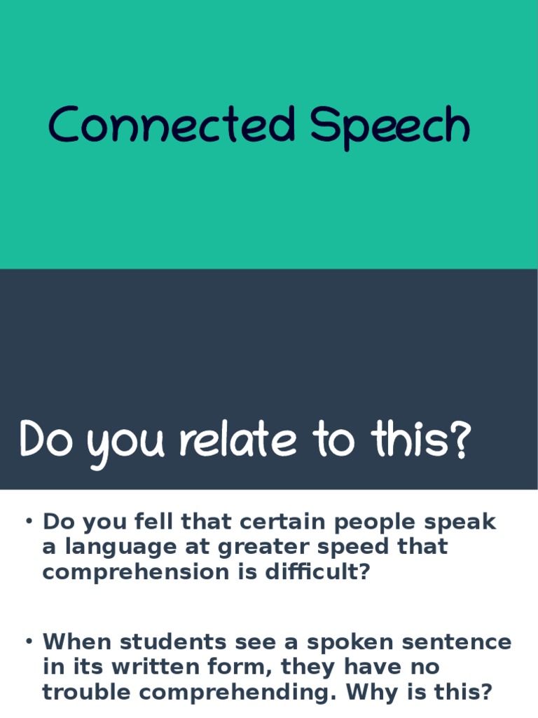 Connected Speech PDF | PDF | Speech | Symbols