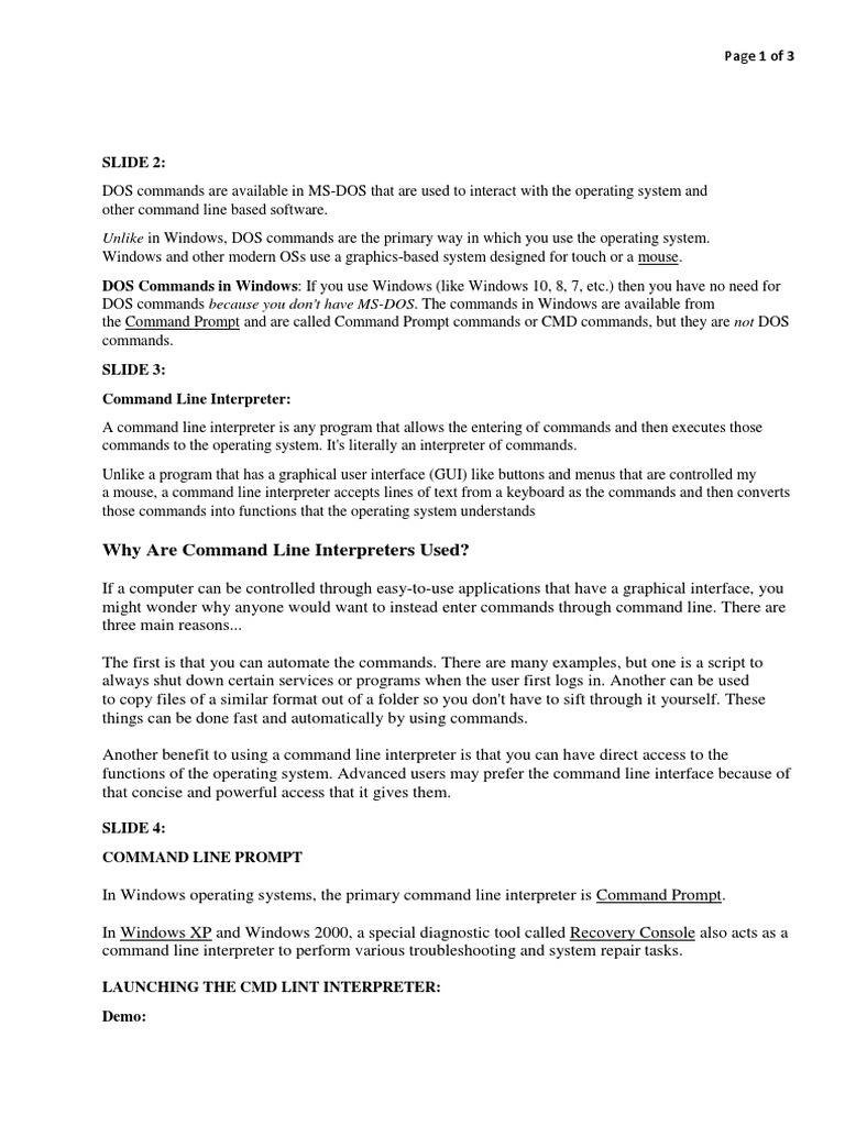 DOS Help | PDF | Command Line Interface | Filename