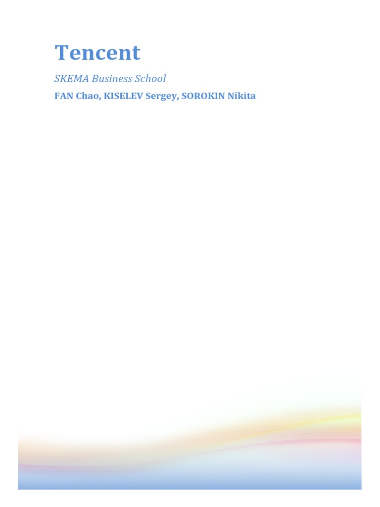 Tencent As A Fast Growing Company Strate | PDF | Tencent | Social ...