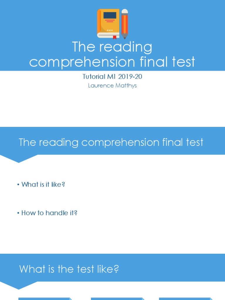 Modifiez Le Titre The Reading Comprehension Final Test: Tutorial M1 ...