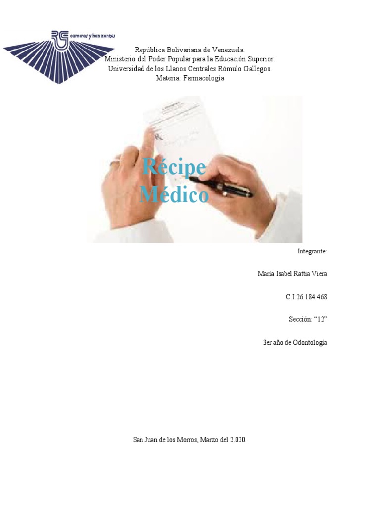 Recipe Medico | PDF | Farmacia | Prescripción médica