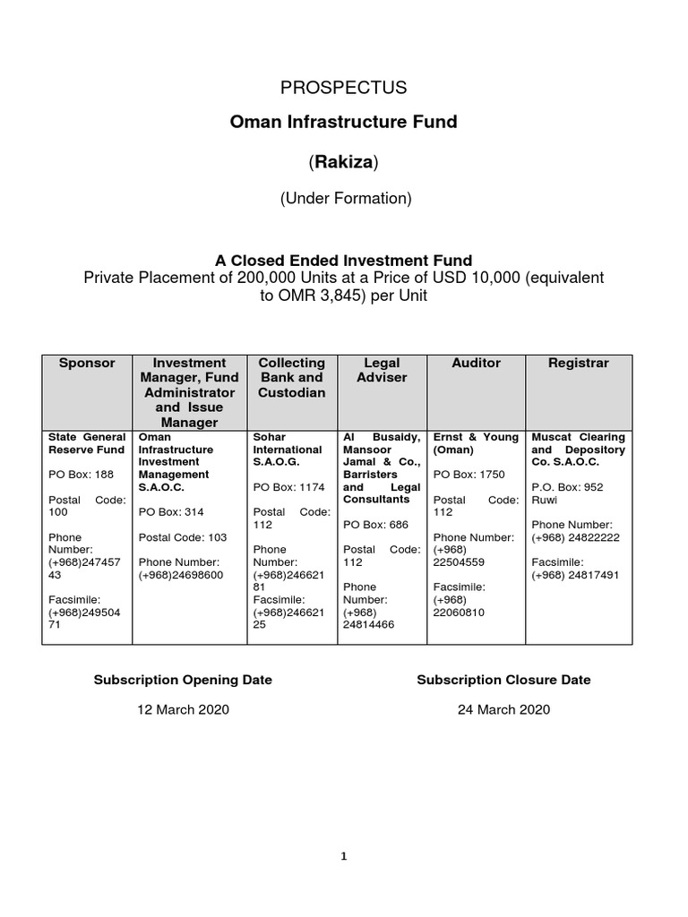 Rakiza Master Fund Prospectus PDF | PDF | Partnership | Investing