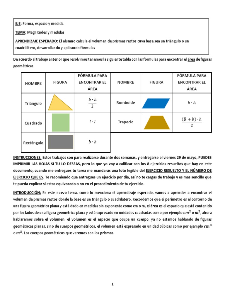 Repaso Volumen 1 Secundaria | PDF | Triángulo | Volumen