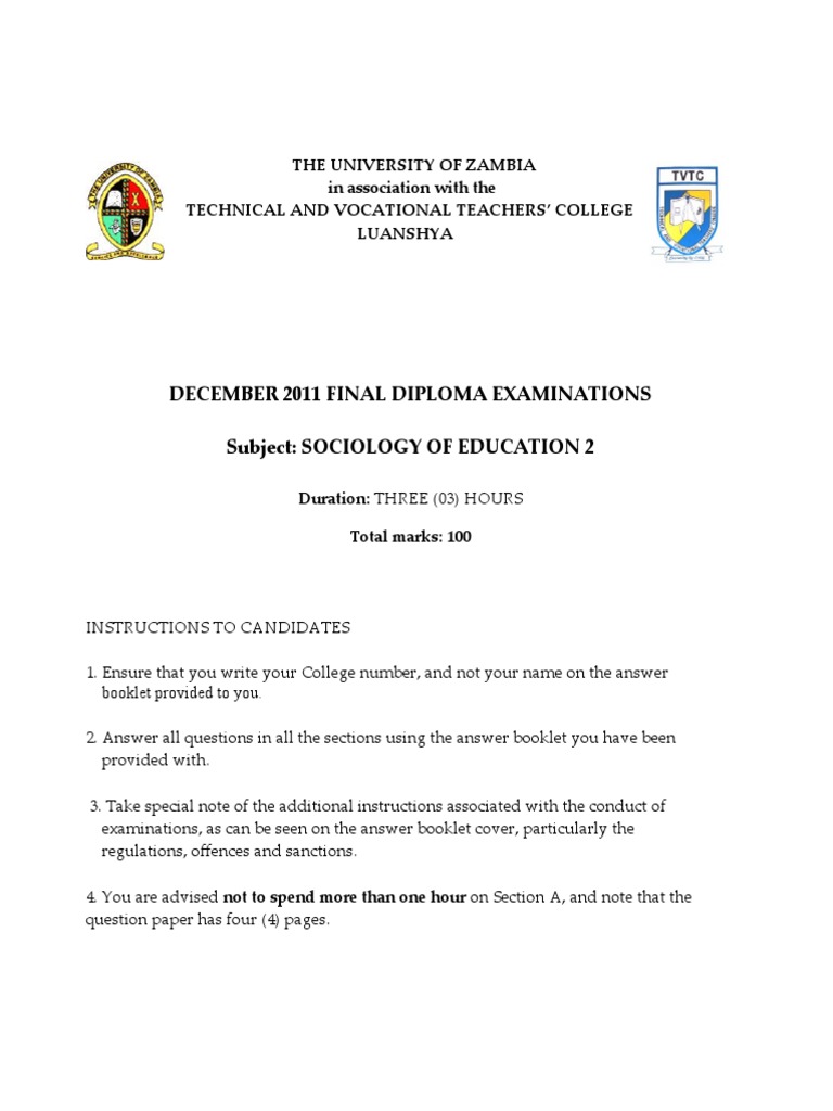 SOE EXAM COVER December 2011 | PDF