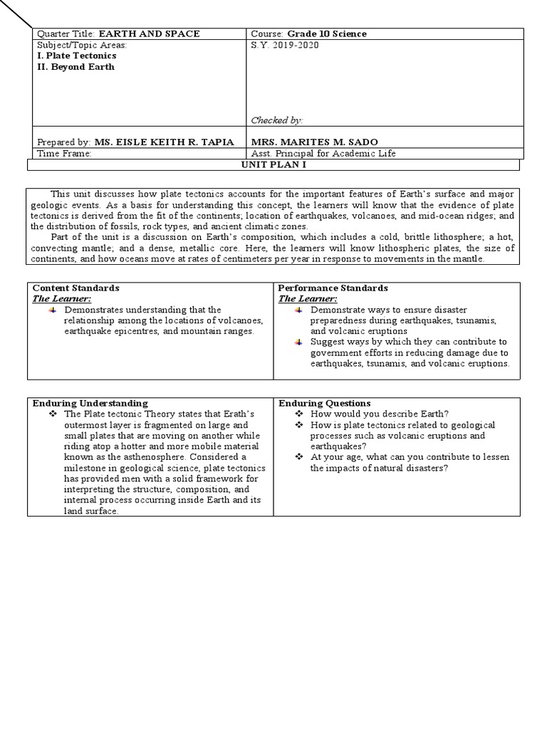 Grade 10 Science: Plate Tectonics & Space | PDF | Electromagnetic ...