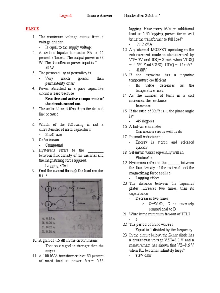 Elecs: Unsure Answer | PDF | Amplifier | Field Effect Transistor