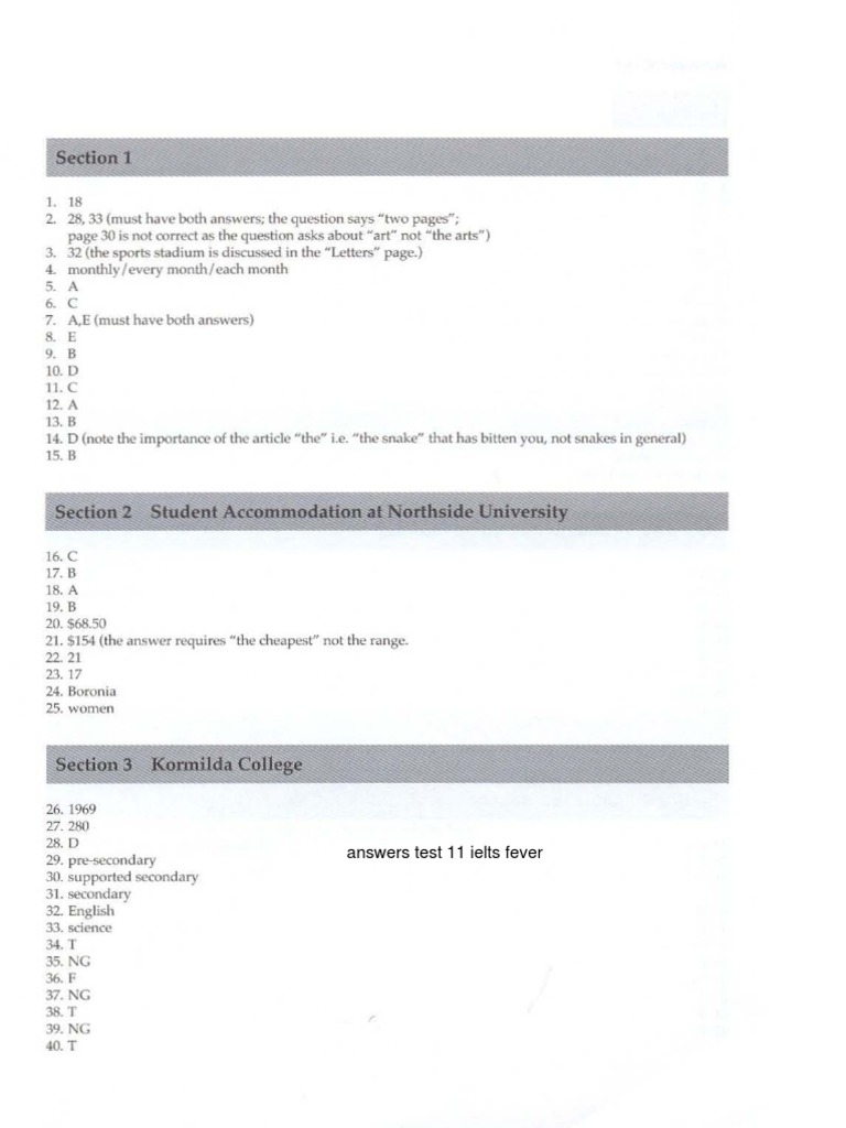 Section L: A NSW Er Key: General Training Reading Practice Test 1 | PDF