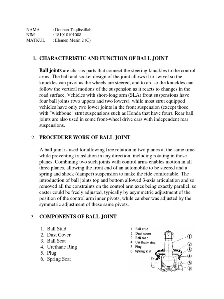Characteristic and Function of Ball Joint Ball Joints Are Chassis Parts ...
