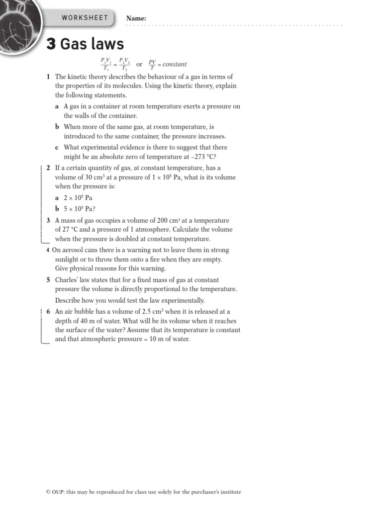 3 Gas Laws | PDF | Science & Mathematics