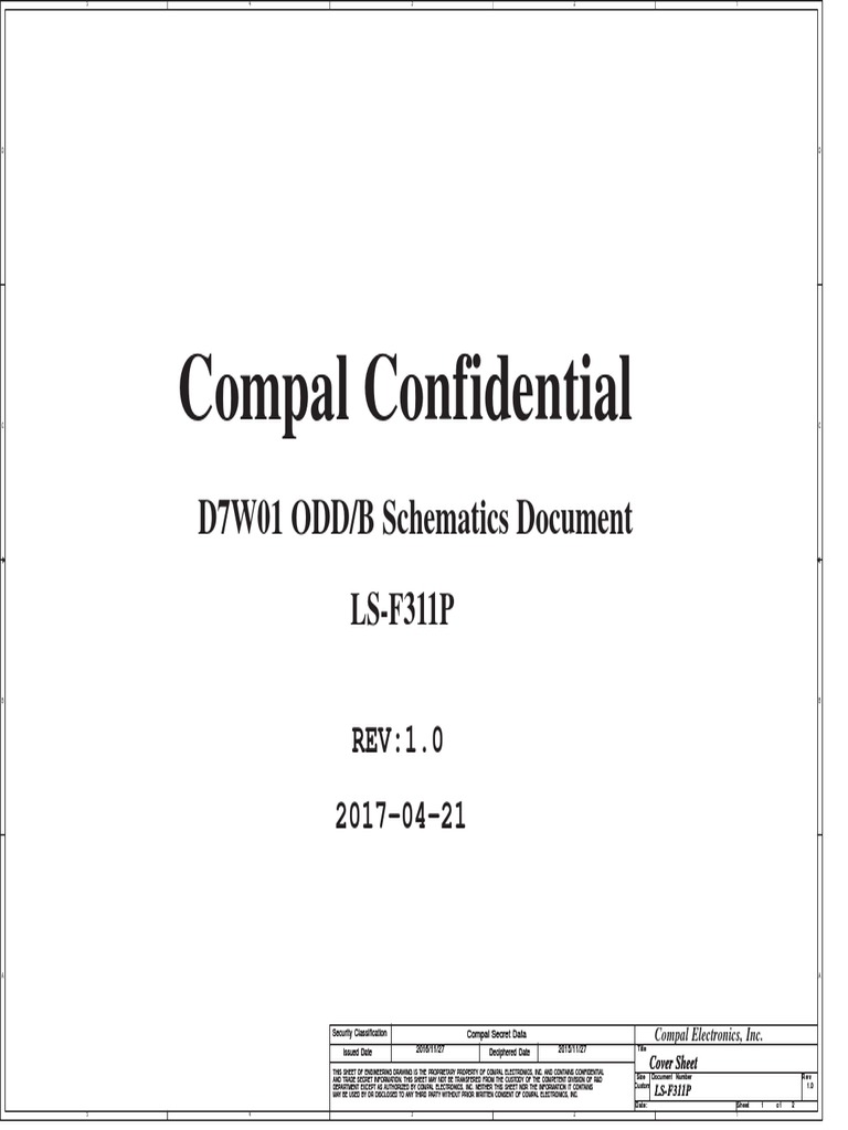 Compal Confidential: D7W01 ODD/B Schematics Document | PDF | Classified ...