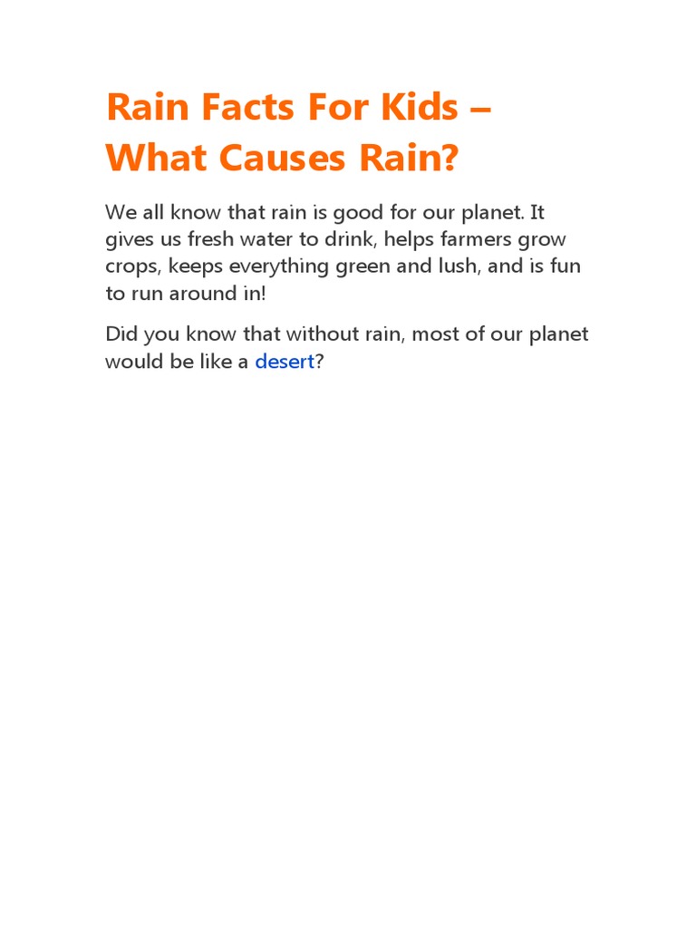 Precipitation For Kids