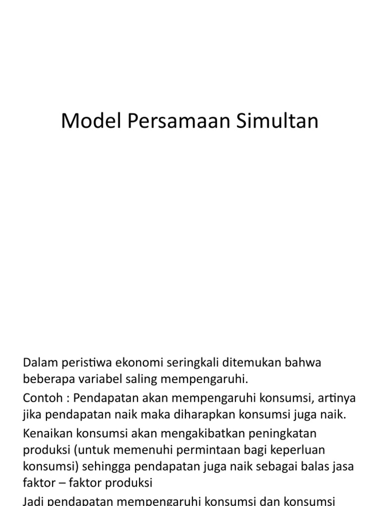 Model Persamaan Simultan | PDF