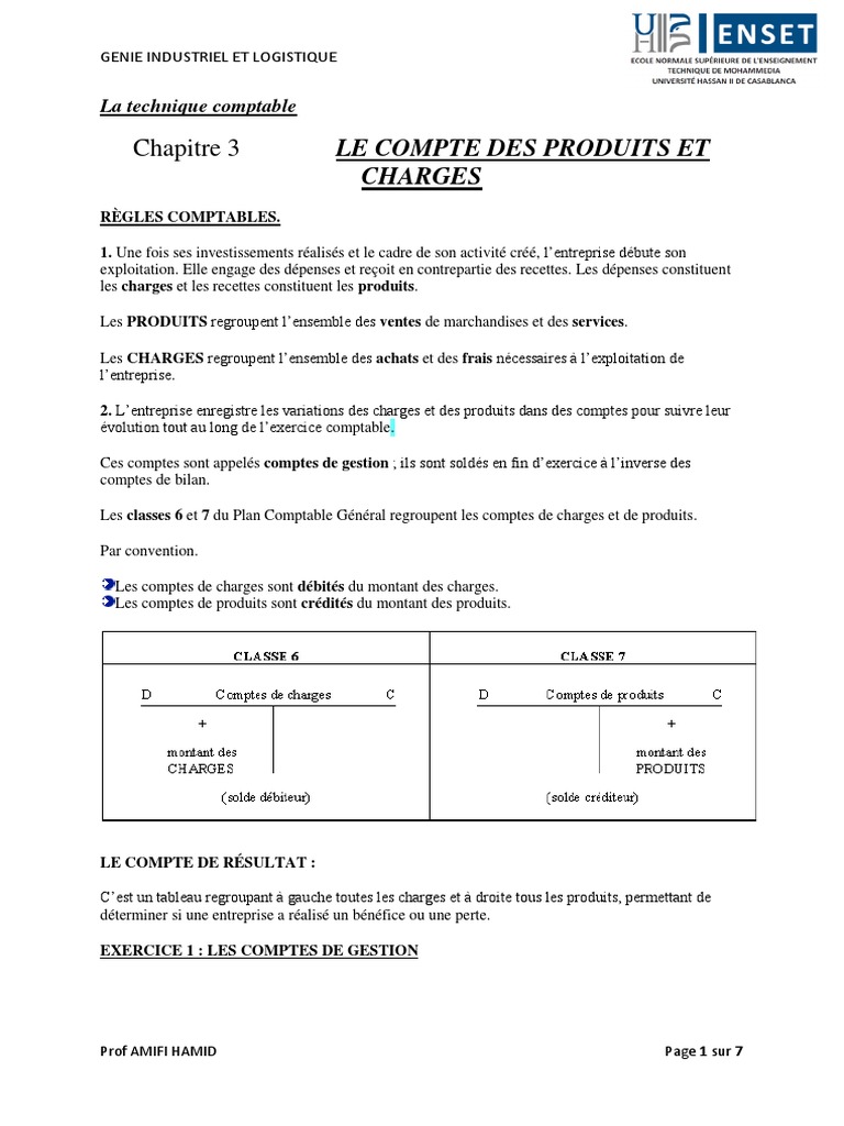 Comptabilité : Produits et Charges | PDF | Comptabilité | Bilan comptable