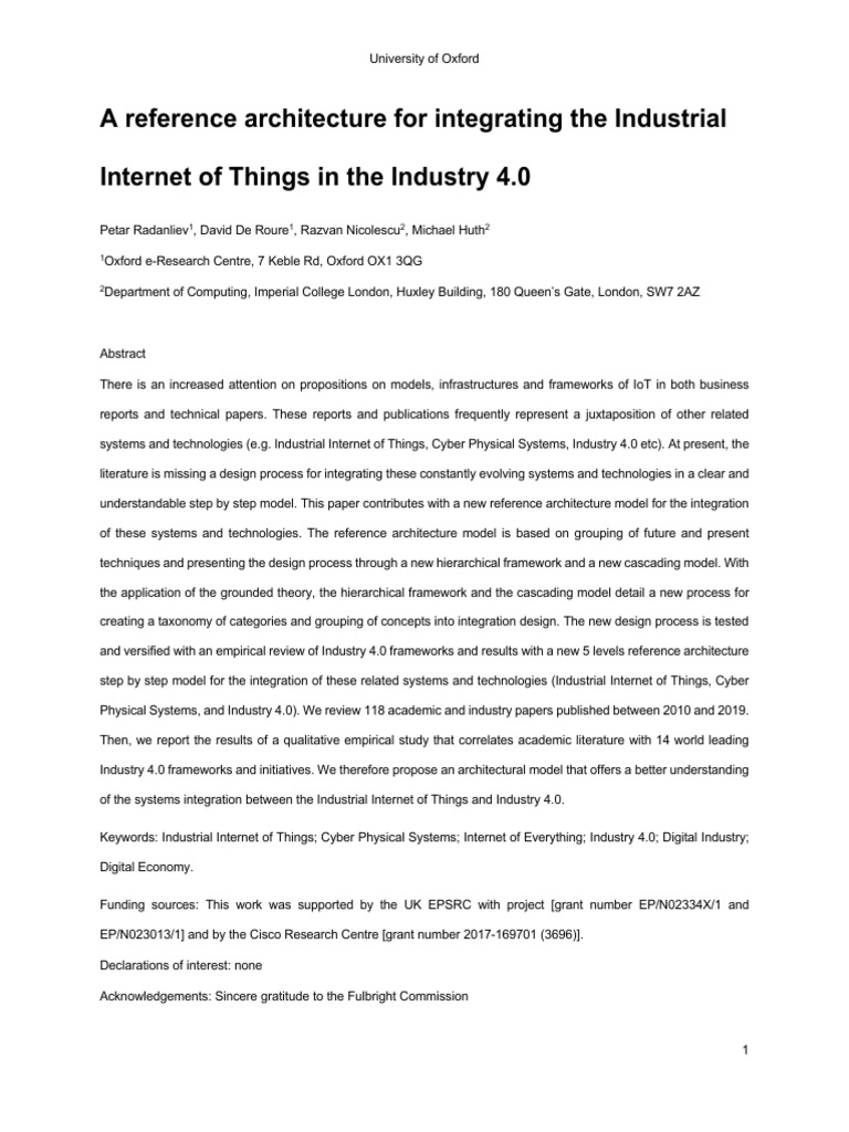 A Reference Architecture For Integrating The Industrial Internet of ...