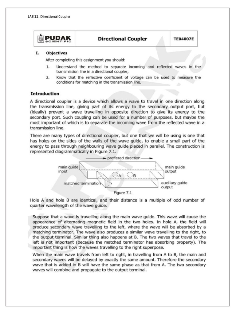 LAB 11: Directional Coupler | PDF