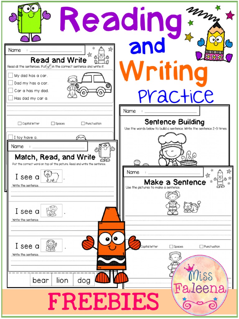 Free Readingand Writing Practice | PDF | Punctuation | Letter Case