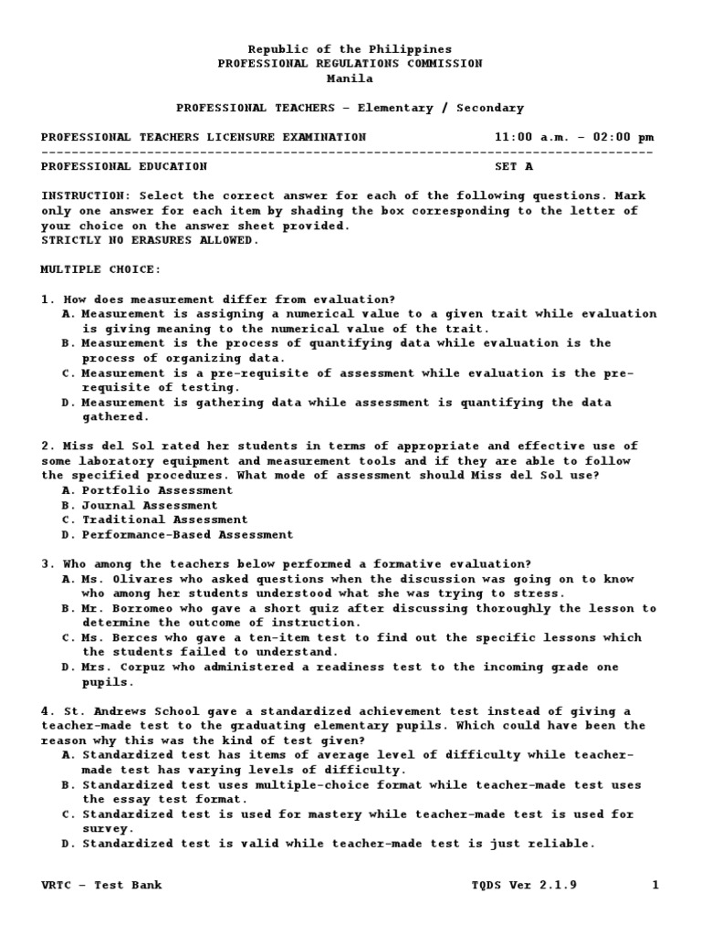 2020 Mar - Prof Ed 103 | PDF | Test (Assessment) | Educational Assessment