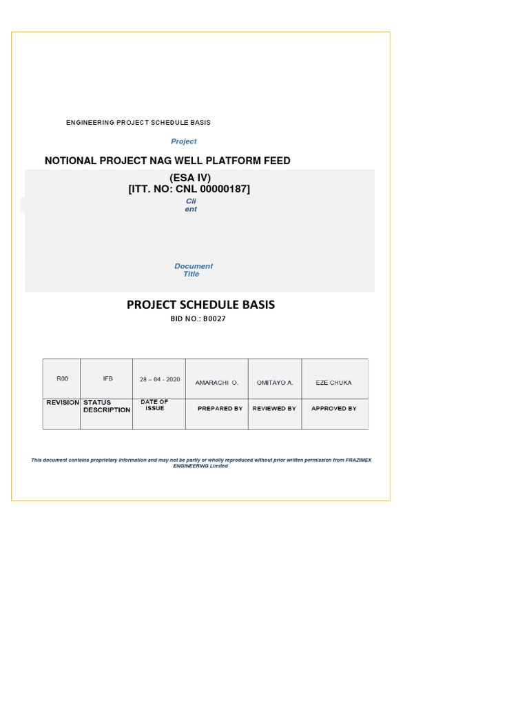 SCHEDULE BASIS Procedure and Template | PDF | Project Management ...