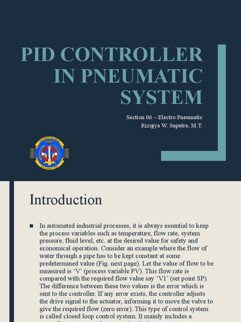Lecture VI - PID Controller in Pneumatic System (Use Case) | PDF | Control Theory | Control System