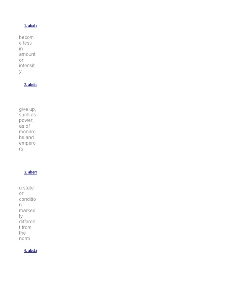 Becom e Less in Amount or Intensit Y: 1. Abate | PDF | Science ...