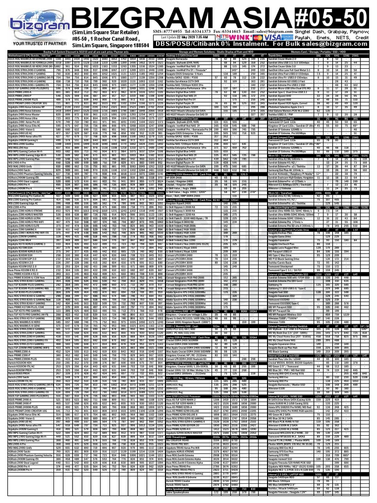 001 Bizgram Daily DIY Pricelist PDF | PDF | Computer Architecture | Computer Hardware