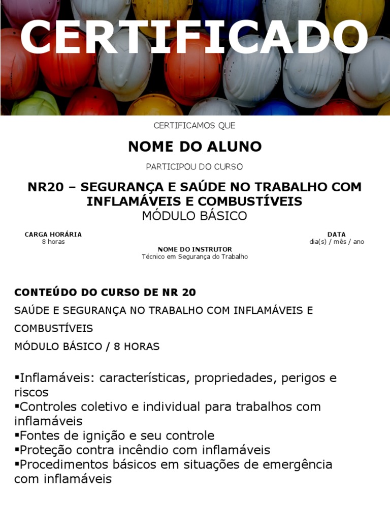 Certificado NR20 | PDF