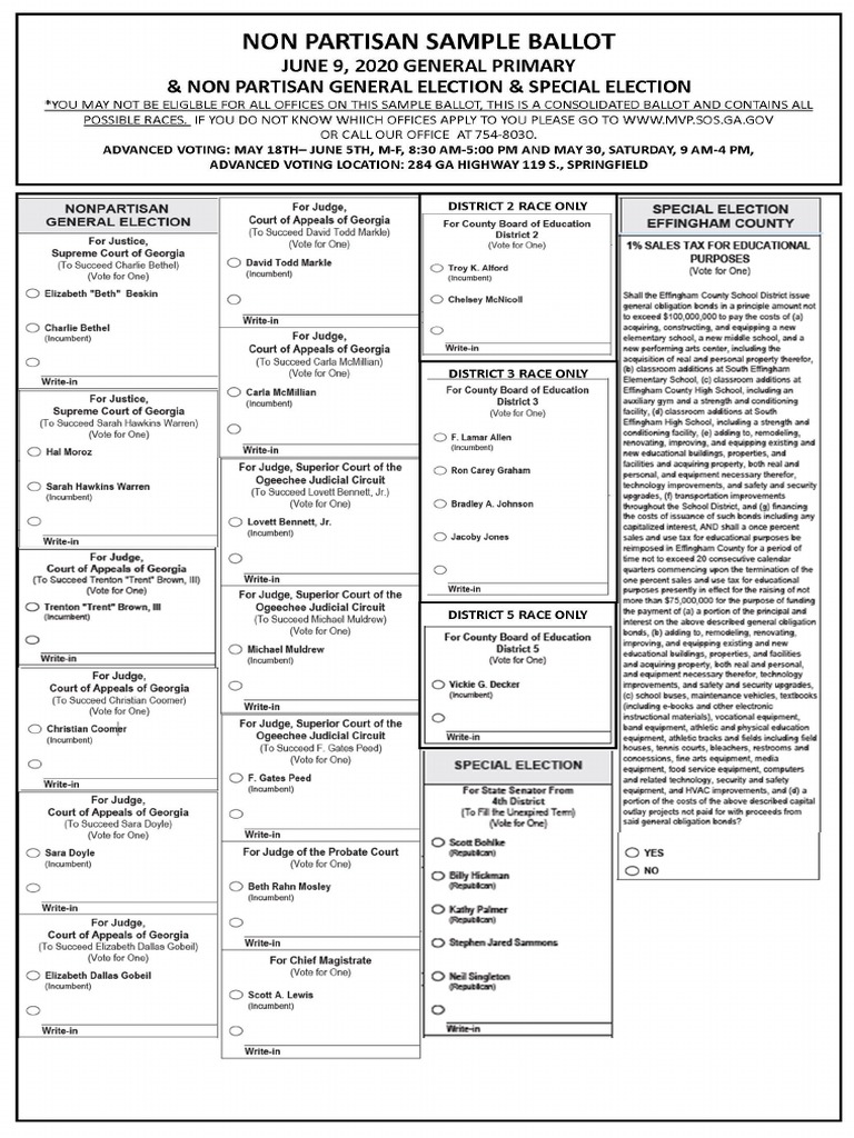 06.09.2020 Non Partisan Consolidated Sample Ballot-1 | PDF