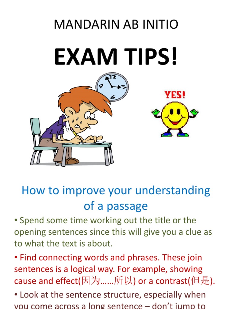 Mandarin Exam Tips & Strategies | PDF | Question | Word