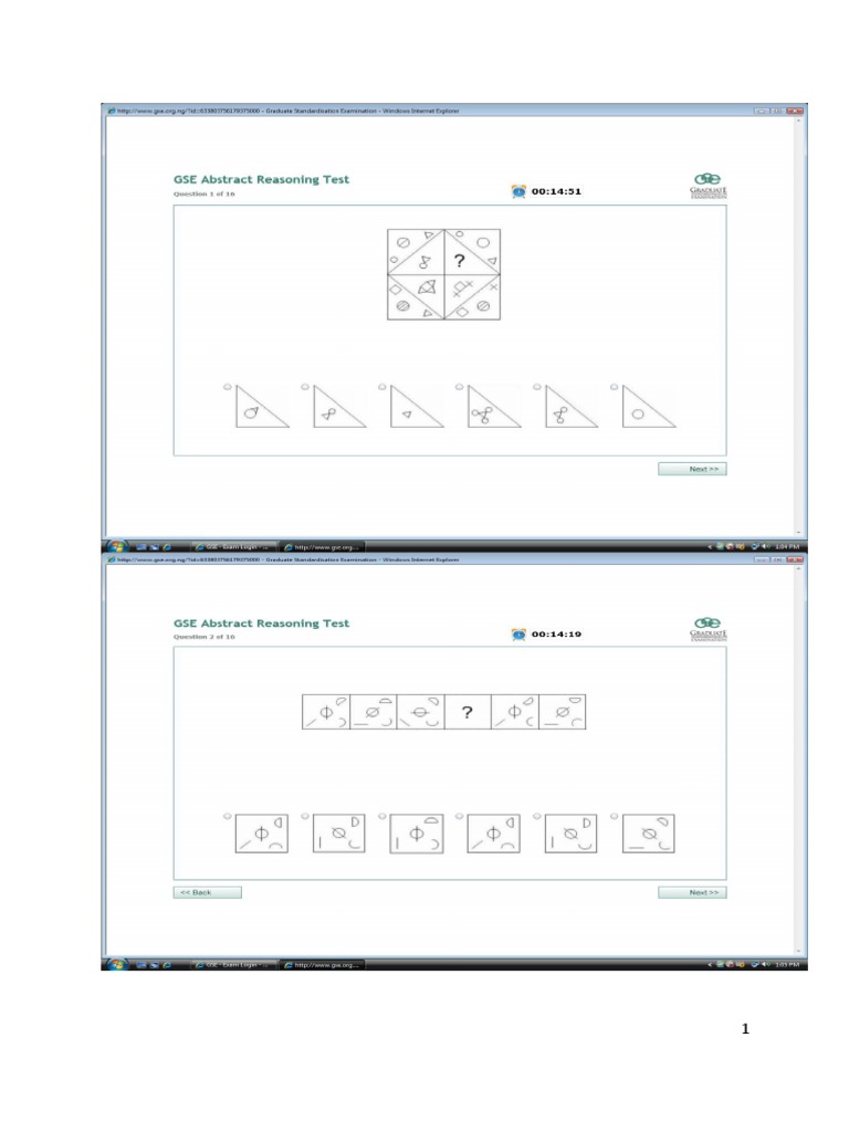 GSE Abstract Reasoning (Test One and Two) Test - Dragnet-1 | PDF