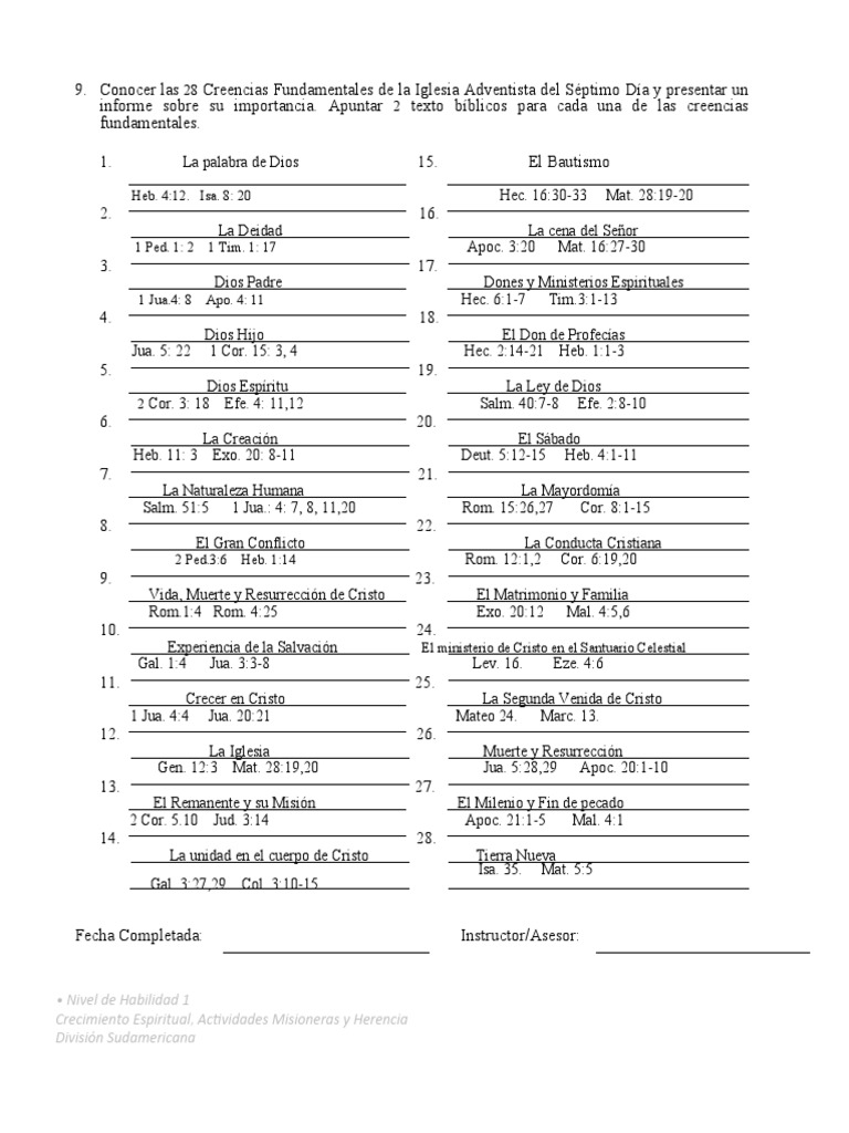 Conocer Las 28 Creencias Fundamentales de La Iglesia Adventista Del Séptimo Día | PDF | Iglesia ...