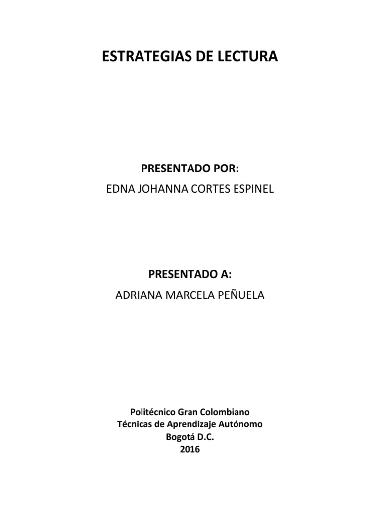 Estrategias Efectivas de Lectura | PDF | Aprendizaje | Modificación de ...