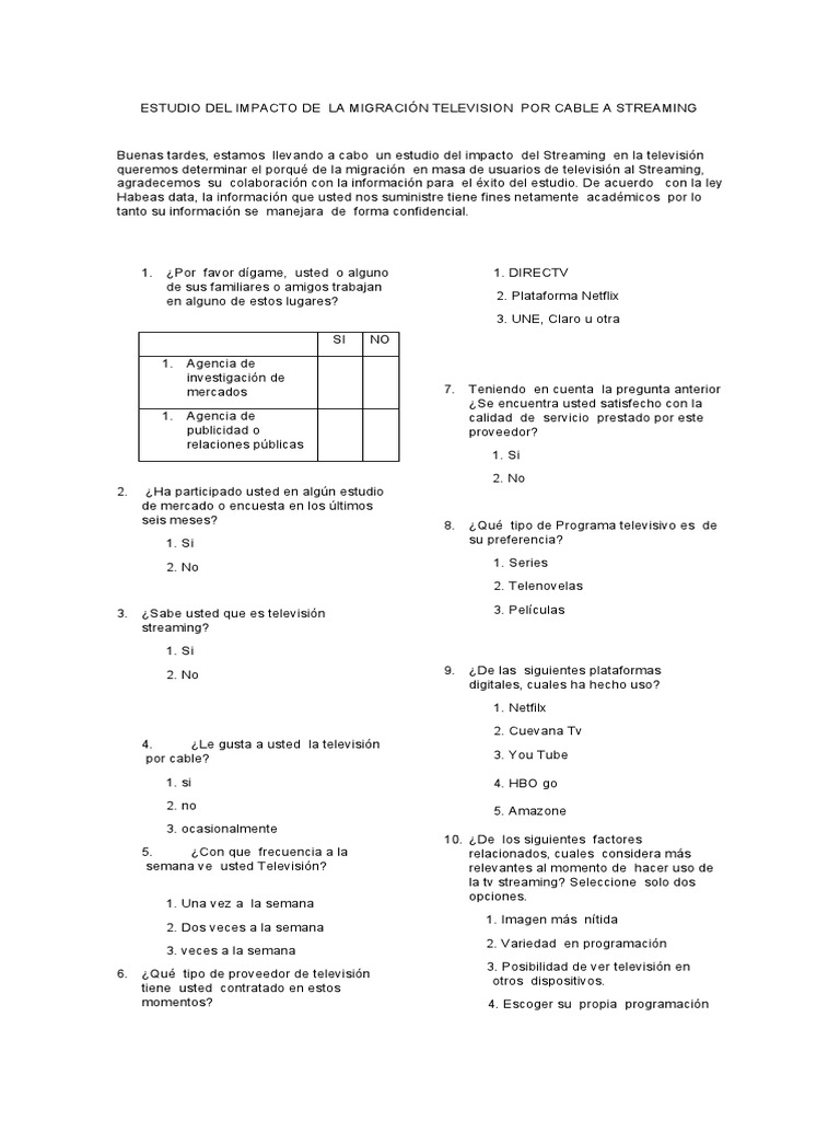 Encuesta STREAMING | PDF | Streaming Media | Netflix