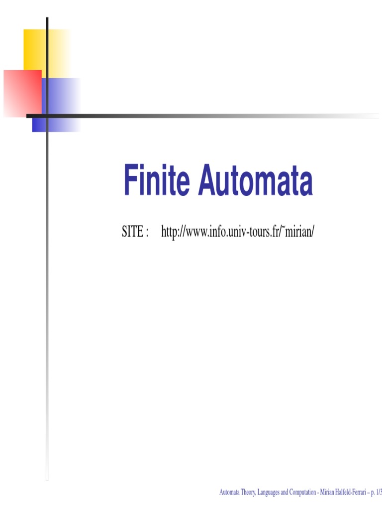 Finite Automata: Site | PDF | Theory Of Computation | Models Of Computation