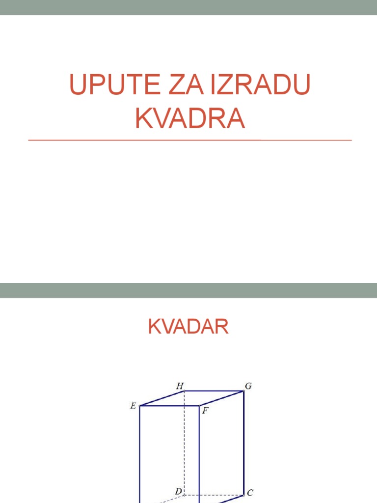 Upute Za Izradu Kvadra | PDF