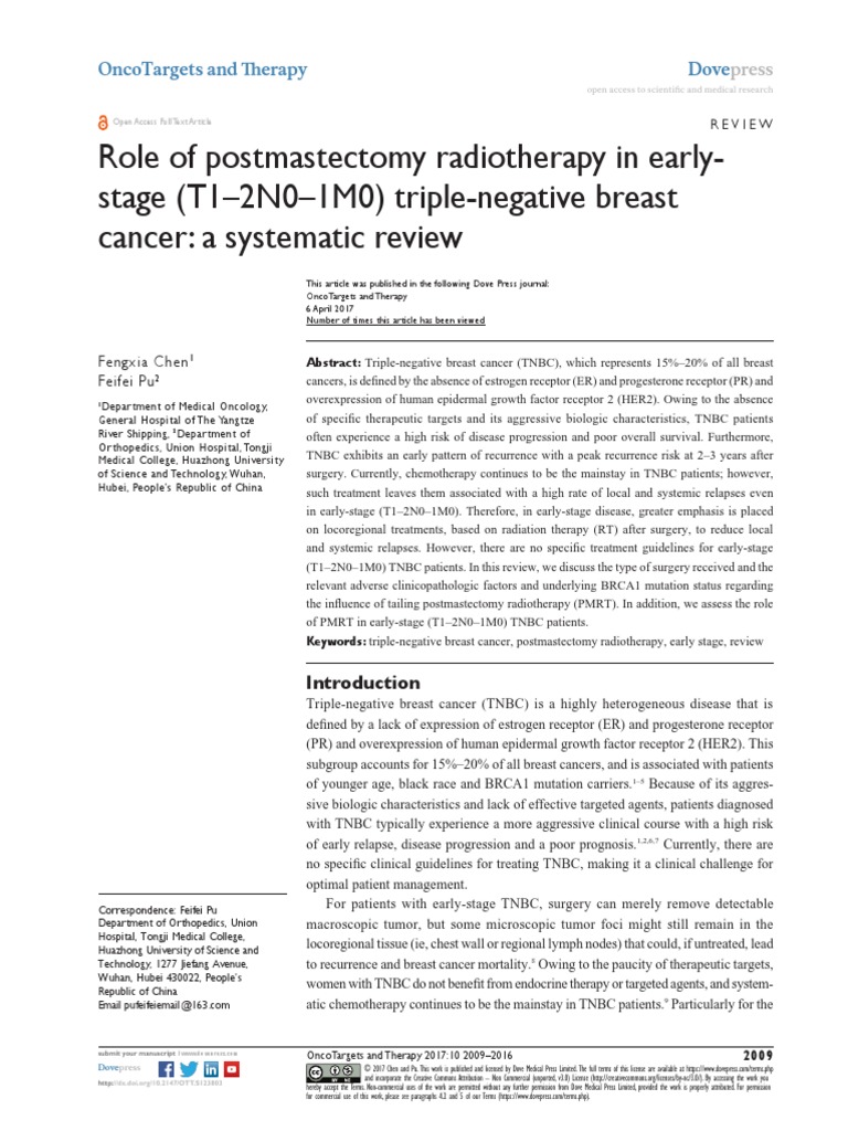 PMRT TNBC | PDF | Breast Cancer | Radiation Therapy