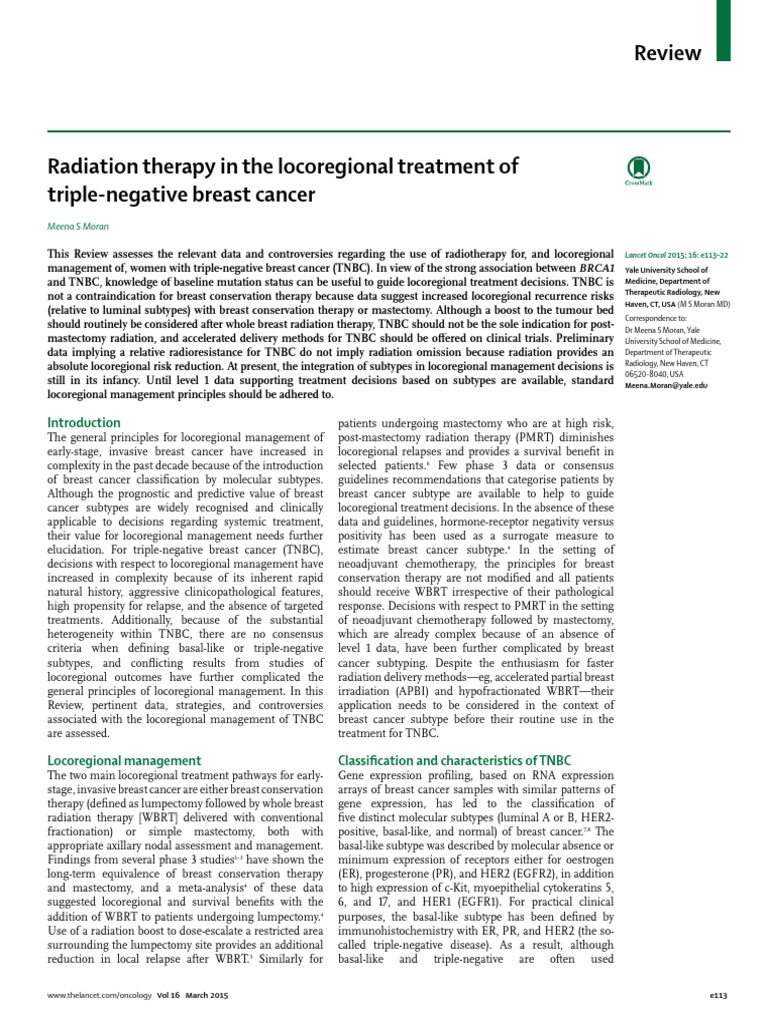 TNBC PMRT 1 | PDF | Breast Cancer | Radiation Therapy