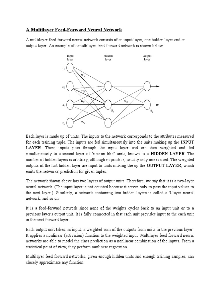 A Multilayer Feed Forward Neural Network Pdf Artificial Neural Network Computational Science