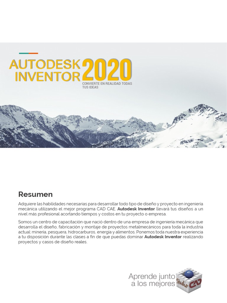 StudioCAD Autodesk Inventor 2020 Brochure Temario | PDF | Science ...